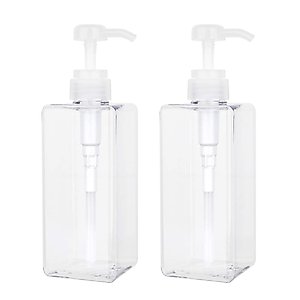 Pump Bottle, Refillable Plastic Empty Lotion Soap Dispenser Liquid Container for Bathroom Shampoo and Body Wash, 22oz/650ml Clear 2 Pack