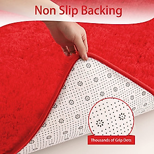 Keeko Area Rugs for Living Room Bedroom, 6x9 Red Fluffy Washable Large Area Rug Soft Shag Fuzzy Shaggy Carpet High Pile Modern Area Farmhouse Rug Non Shedding Indoor Rugs for Kids Girls Room Decor