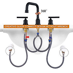 WOWOW Quick Connect Hose Hot and Cold Supply Hoses for Bathroom Faucet