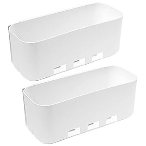 VICASKY 2pcs Box Shelf Under Sink Storage Caddy Plastic Storage Drawers Under Sink Shelf Multipurpose Sink Organizers Under The Sink Organizer Kitchen Bathroom Organizer White Counter Pp