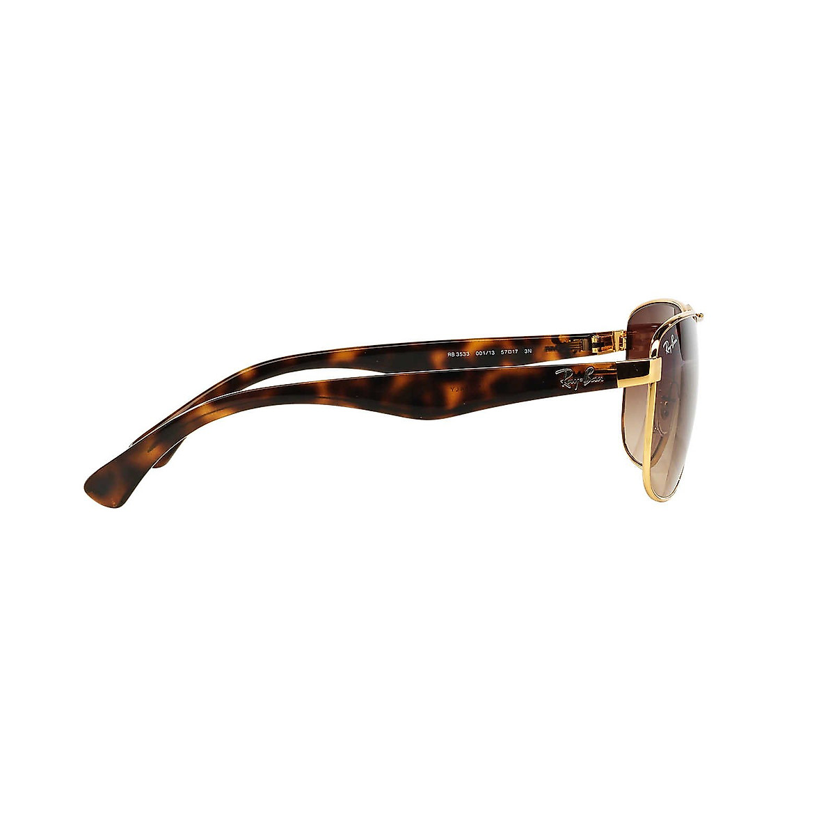 Ray-Ban RB3533 Square Sunglasses, Gold/Brown Gradient Dark Brown, 57 mm