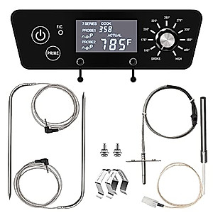 Digital W/LCD Display Control Board Replacement Parts Kit Compatible with P7-7.0/PBV7P1 Pit BOSS 7 Series Vertical Pellet Smokers, Include Meat Probe, Temperure Sensor Probe, and Igniter Hot Rod