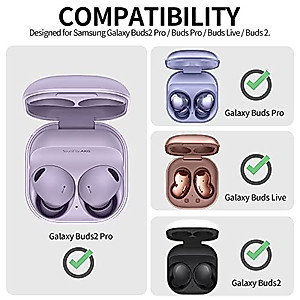 AIRSPO Clear Case Compatible with Samsung Galaxy Buds 2 Pro/ Galaxy Buds 2/ Galaxy Buds Pro/ Galaxy Buds Live Case Transparent Case Cover (Clear)
