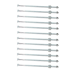 ONESTOCK 3/8-inch x 12-inch Threaded Carriage Bolts Fasteners with Nuts and Washers - 12-Pack