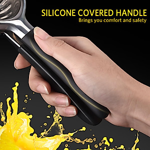 Lemon Squeezer, Sopito Stainless Steel Citrus Press Juicer Heavy Duty with Large Metal Squeezer Bowl for Seedless Juicing, Non-Slip Grip Design Manual Juicer