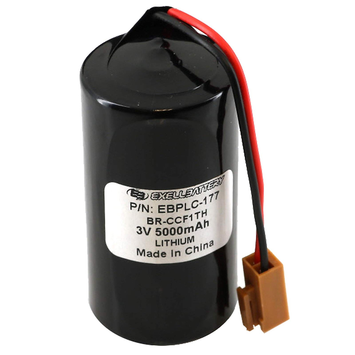 PLC Lithium 3V 2200mAh Computer Backup Battery, Replaces Ge Fanuc CNC 16i, CNC 18i, Cutler Hammer A20B-0130-K106, A98L-0031-0007, Dantona COMP-177, Energy+ BR-CCF1TH, Newark 25C3008, BR-CC7P