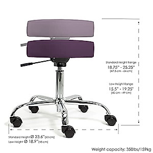 EARTHLITE Pneumatic Rolling Stool - Commercial Grade, Adjustable, CFC-Free, No leaking - Spa, Massage & Medical Chair