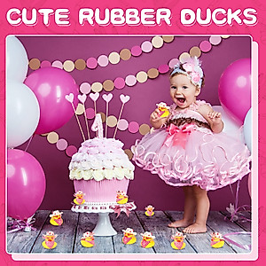 Jexine 24 Pcs Cowboy Rubber Duck, Cowboy Rubber Duck Mini Rubber Duckies with Hat Glasses Scarf Shower Party Favor(Cow Pattern)