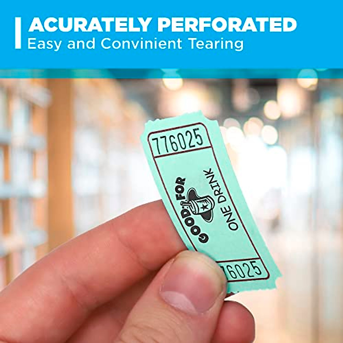 Raffle Tickets - Good for One Drink Single Roll - Roll of 2000 Drink Raffle Tickets (Yellow)