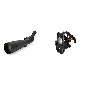 Celestron 52334 TrailSeeker 100 - 45 Degree Spotting Scope(Black) with NexYZ 3-Axis Universal Smartphone Adapter