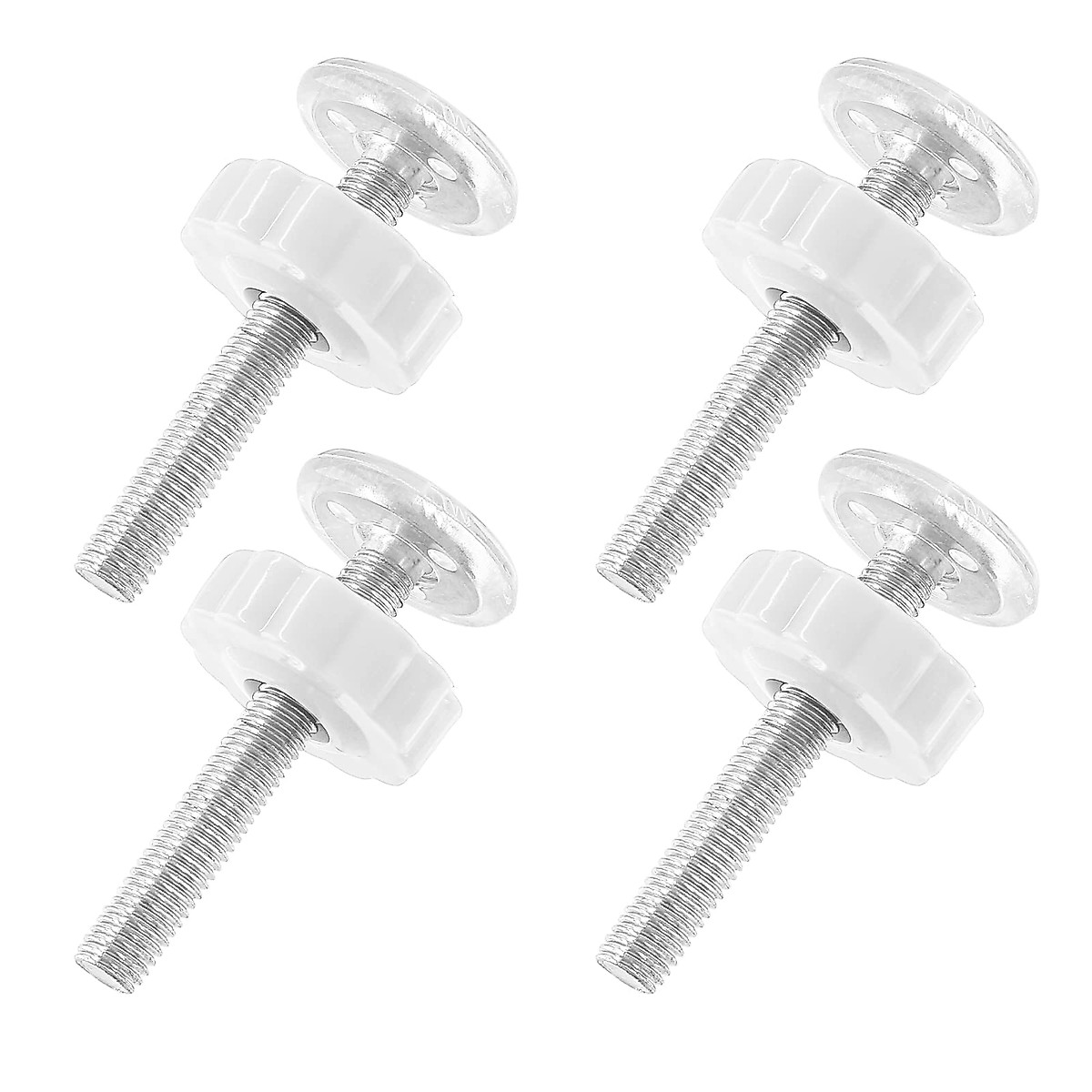 Unlorspy 4 Pack Baby Gate Threaded Spindle Rod M10 (10mm) Baby Gate Screw Replacement Hardware Parts Kit for Pressure Mounted Baby & Pet Safety Gates & Stair Gates (10mm, White)