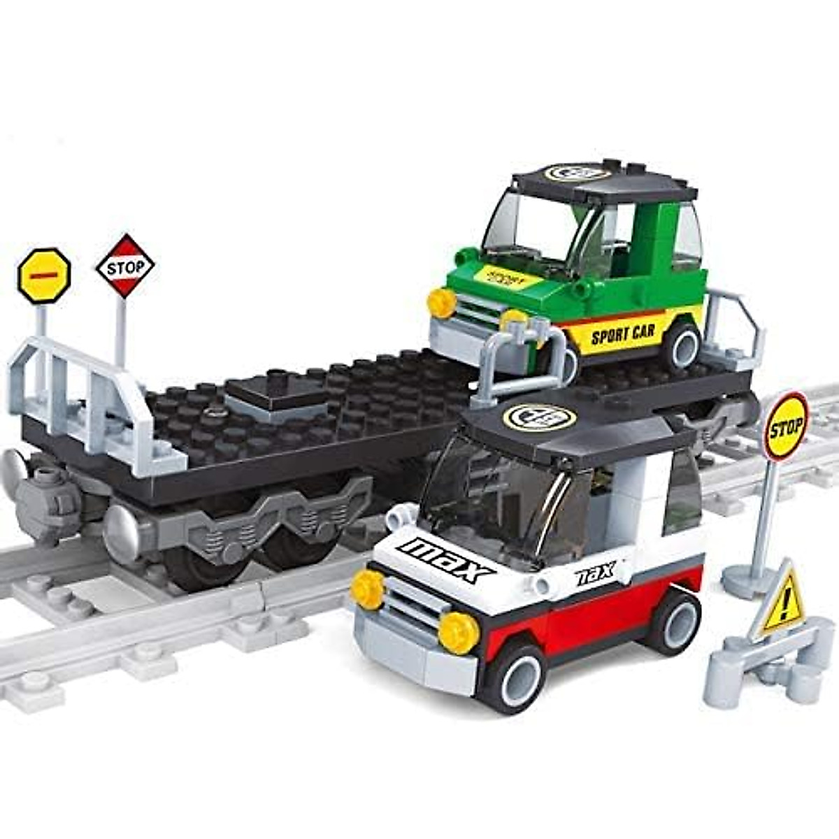 General Jim's Car Transport Train Cars 186 Piece Modular Building Block Bricks Train Set Building Toy and Bricks Building Blocks - for Teens and Adults