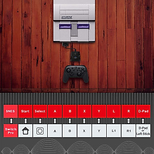 Intec Gaming SNES Converter-Support PS5/PS4, Xbox One, Switch Pro Wire-Less Controller Play Retro Console, Consoles Adapter for Super Famicom Console(Not Compatible with Xbox Series X/S Controller)