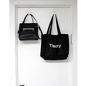 Dependable Industries inc. Essentials Over-The-Door Hanger Hook Set – 4-Pack of 3.5 in, Plastic Over-The-Door Hangers & White Over-The-Door Hooks – Over-Door Hooks for Hanging Clothes & Towels