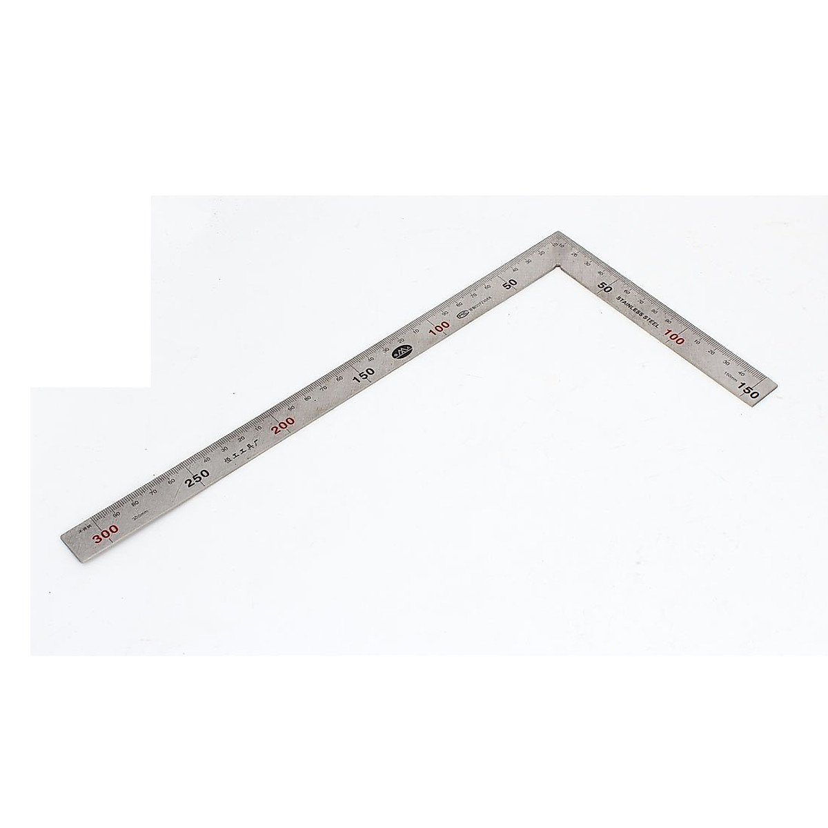 Aexit Stainless Steel Measuring Tools 150x300mm Dual Sides Right Angle Metric Try Square Ruler Model:17as524qo161