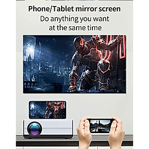 【2022 New】 Ultra HD 4K Projector Android 9.0 LED WiFi Wireless Mirroring for Phone 1080p LCD Support 4K 3D Video Movie Intelligent Projector Portable Home Theater