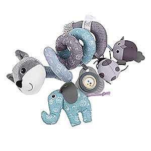 Kisangel 3pcs Cot Mobile Toy Plaything Around Cognitive Pendant Bar Pram Infants Fox Hanging Plush Color Car Toys Musical Baby Interactive Activity Grey Crib with Rattles for Animal
