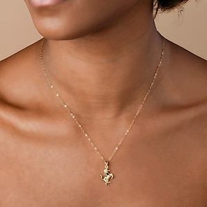 PORI JEWELERS 14K Yellow Gold Polished Horse Cute Pendant - For Women, Men, Alike