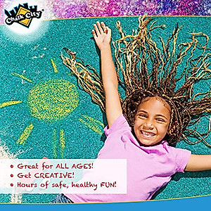 Regal Games Sidewalk Glitter Chalk, 20 Count Chalk, Jumbo Chalk, Washable, Art Set