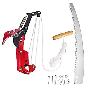 BAYTORY Extendable Tree Pruner Saw Head Without Pole, High-Altitude Branches Trimmer Pruning Shears, Harvester Clipper for Plant Twig Vine, Labor-saving 3 Wheels Garden Trimming Tool