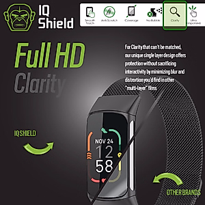 IQShield Screen Protector Compatible with Fitbit Charge 6 / Charge 5 (6-Pack) Anti-Bubble Clear TPU Film