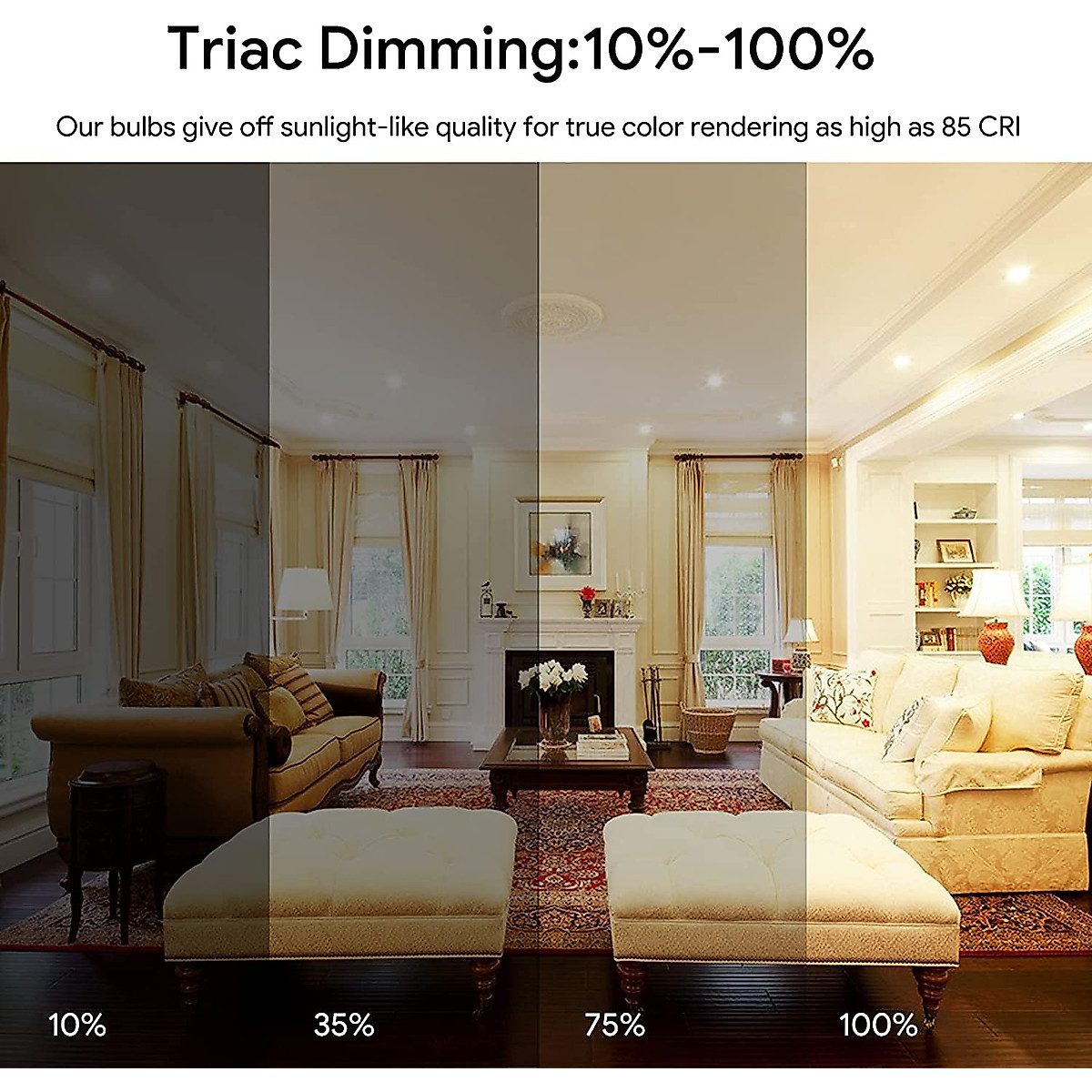 Energetic BR40 LED Light Bulbs, Indoor Flood Light, Dimmable, 3000K Warm White, 110W Equivalent, 1600LM, E26 Base, Recessed Can Light, High Lumen, Flicker Free, UL Listed, 6 Pack