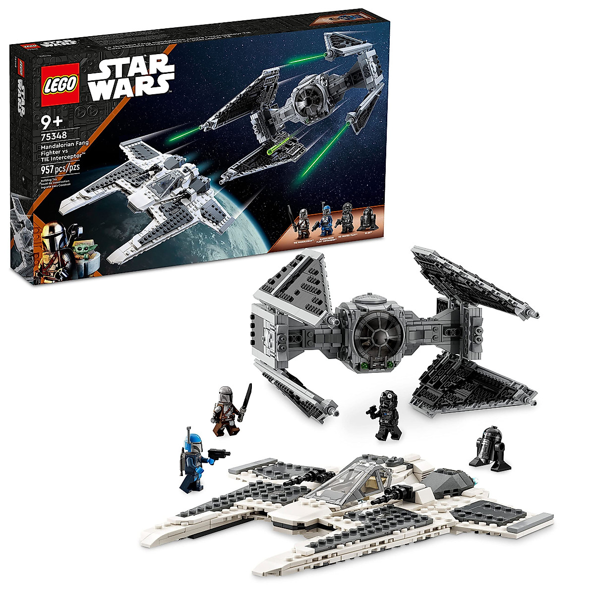 Lego Star Wars Mandalorian Fang Fighter vs. TIE Interceptor 75348 Building Toy Set, Perfect for Ages 9 and Up