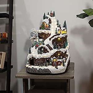 Alpine Corporation 18"H Indoor Animated Winter Wonderland Set with LED Lights and Music