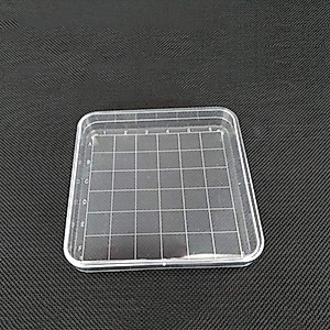 Scicalife 10 Sets Square Petri Dish with Lids, Plastic Material, Container for School Lab Science Experiment