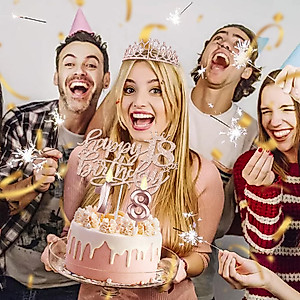 18th Birthday Decorations for Girls, Including 18th Birthday Sash and Tiara, Cake Topper and 18 Candles, 18th Birthday Balloons, 18th Birthday Gifts for Girls, 18th Birthday Party Decorations