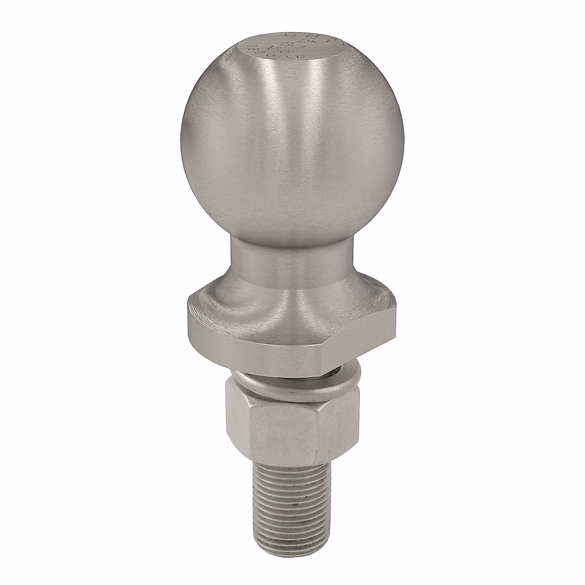 CURT 40082 Stainless Steel Trailer Hitch Ball, 3,500 lbs, 2-Inch Diameter, 3/4 x 2-1/8-Inch Shank