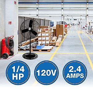 Air King 9125 24-Inch Industrial Grade Oscillating Pedestal Fan
