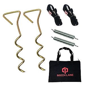 Beech Lane Heavy Duty Pre-Assembled RV Awning Anchor Kit, Sturdy Cam Buckles with Thick Straps, Durable Canvas Storage Bag, Steel Connection Points