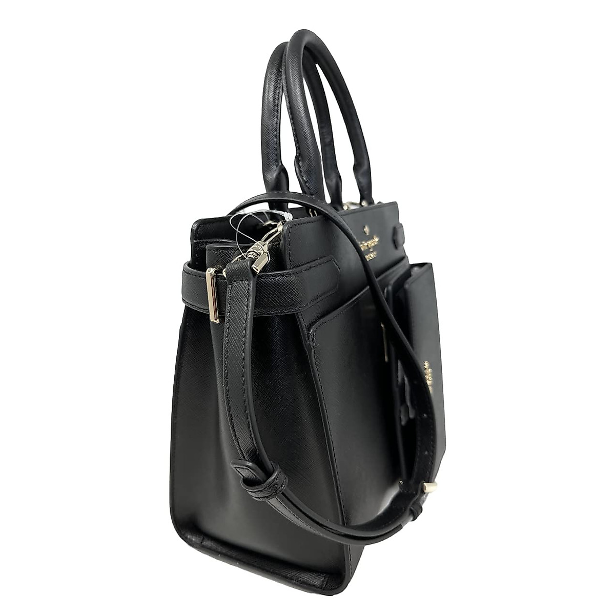 Kate Spade New York Staci Medium Saffiano Leather Satchel Purse With Matching Lg Slim Bifold Wallet (Black)