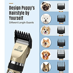 oneisall Dog Clippers and Dog Paw Trimmer Kit 2 in 1 Low Noise Cordless Dog Clippers for Grooming Pet Hair Trimmers for Small and Large Dogs Cats Animals