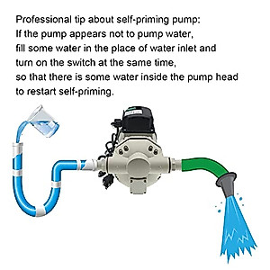 Diaphragm Irrigation Self priming Electric water pump;Large flow pump 10.6 GPM, 115VAC, 23PSI, 14.3lb, Lift 11m, Power 350W (Pump-540B), White, (Pump-540)
