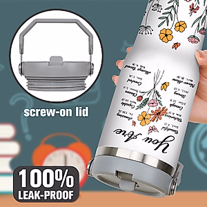 soeufnwhf Christian Gifts for Women, Inspirational Religious Gifts, Floral 30 oz Christian Tumbler with Handle Stainless Steel Insulated Bible Faith Cups Mugs Water Bottle