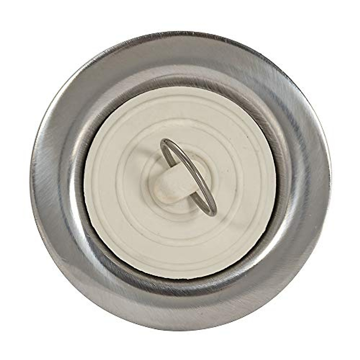 EZ-FLO Stainless Steel Laundry Tray Plug with Rubber Stopper Strainer, Heavy-Duty Sink Stopper for Bathtub or Bathroom, 30041