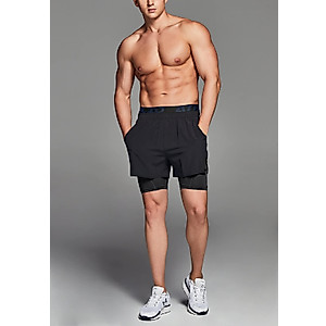 ATHLIO Men's Athletic Cool Dry Compression Shorts, Sports Performance Active Running Tights, 3pack Cool Dry Shorts Dim Black/Dim Black/Dim Black, X-Large