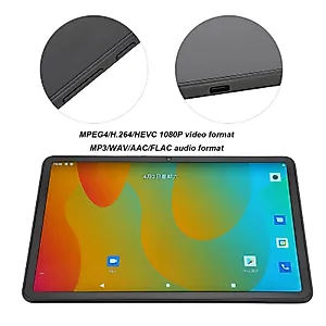 Rosvola 10.4 Inch HD Tablet, 1300: 1 Contrast 5G / 2.4G Dual Band 10.4 Inch 2K Tablet 2K 100-240V for Android11 Video Games (US Plug)