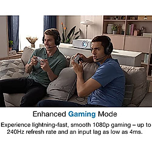 Optoma UHD55 Smart 4K UHD Home Theater Projector, White Bundle with 120" Home Theater Projector Screen