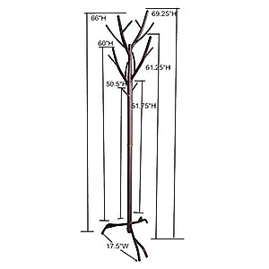 Kings Brand Furniture - Metal Hall Tree Freestanding Coat & Hat Rack with Branches, Bronze