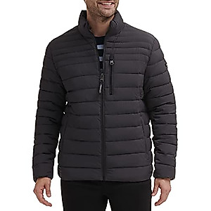 Calvin Klein Men's Lightweight Water Resistant Packable Down Puffer Jacket (Standard and Big & Tall), Iron, Small