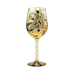 Enesco 21st Birthday Wine Glass, Multicolor