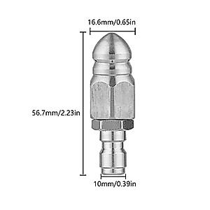TalyRob 5000 PSI Sewer Jetter Nozzle,Stainless Steel Pressure Drain Jet Hose Nozzle for 1/4'' Pressure Washer Quick Connector