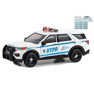 Greenlight 1/64 2020 NYPD Ford Police Interceptor Utility with Squad Decal Sheet 42776