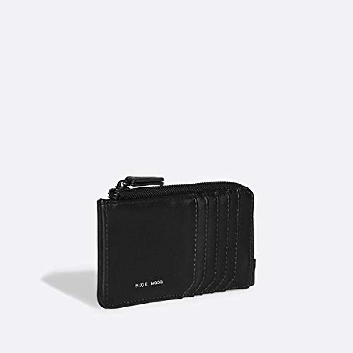 Pixie Mood Quinn 5 x 3 Vegan Leather Zippered ID Card Wallet, Black