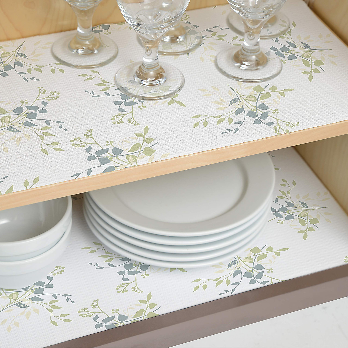 Con-Tact Brand Grip Prints Durable Adhesive Non-Slip Shelf and Drawer Liner, 18" x 4', Aspen Aloe