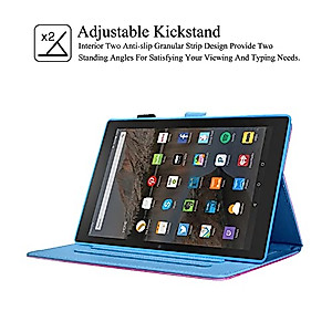 REASUN Case for New Kindle Fire 7 Tablet,PU Leather Card Slots Folio Cover with Auto Sleep/Wake Viewing Stand Case for All-New Kindle Fire 7 Tablet (12th Generation, 2022 Release), Crown Unicorn