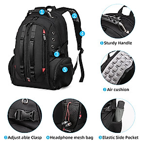 Large Laptop Backpack 17 inch Durable XL Heavy Duty Travel Backpack